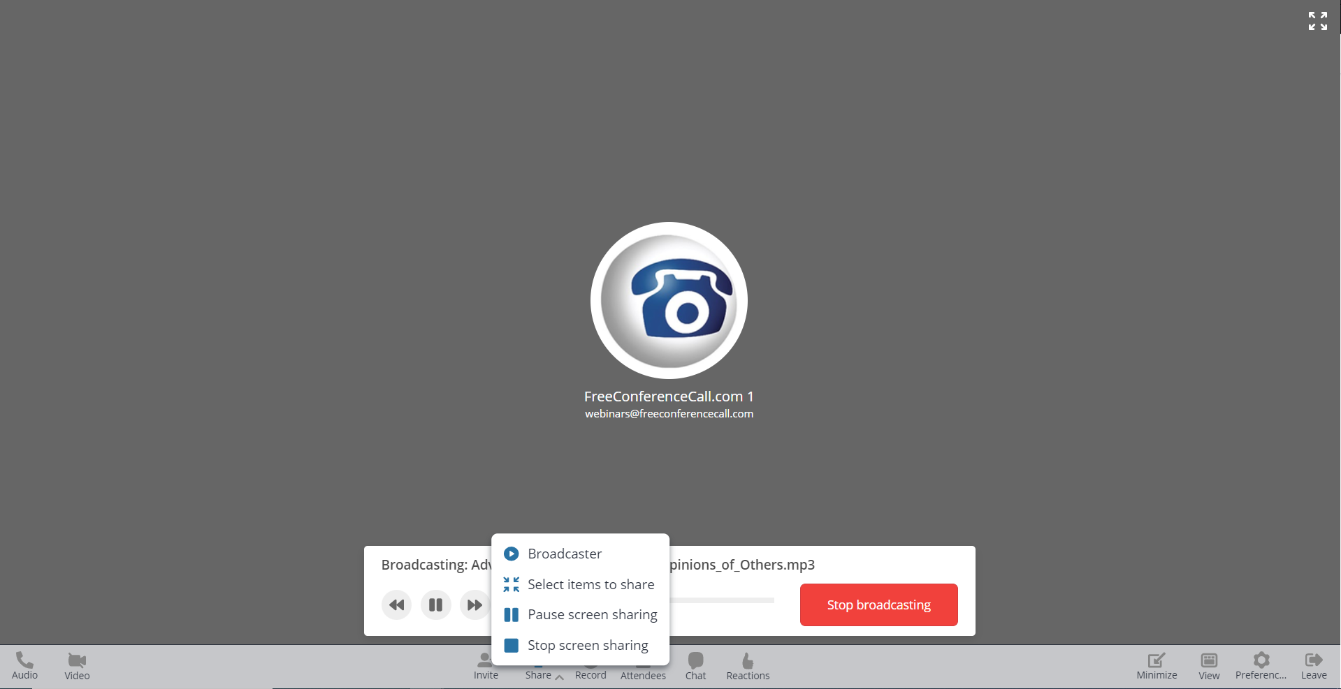 Broadcaster: takes you back to your recordings on your Broadcaster.