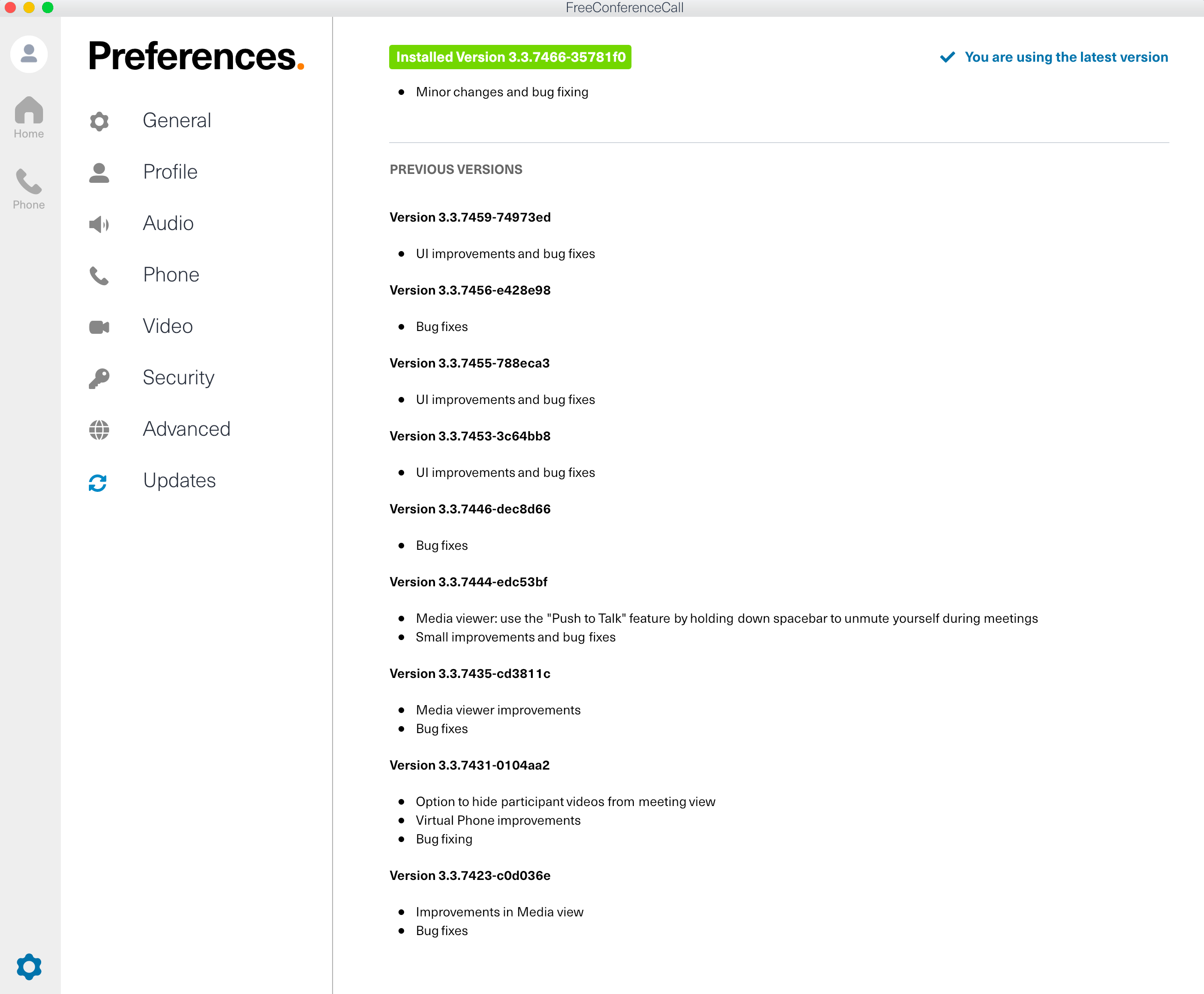 Updates: Update the app to the latest version for best performance