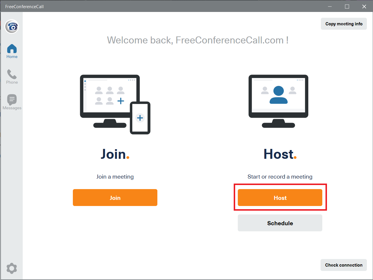 Starting a Conference with the Mobile App: