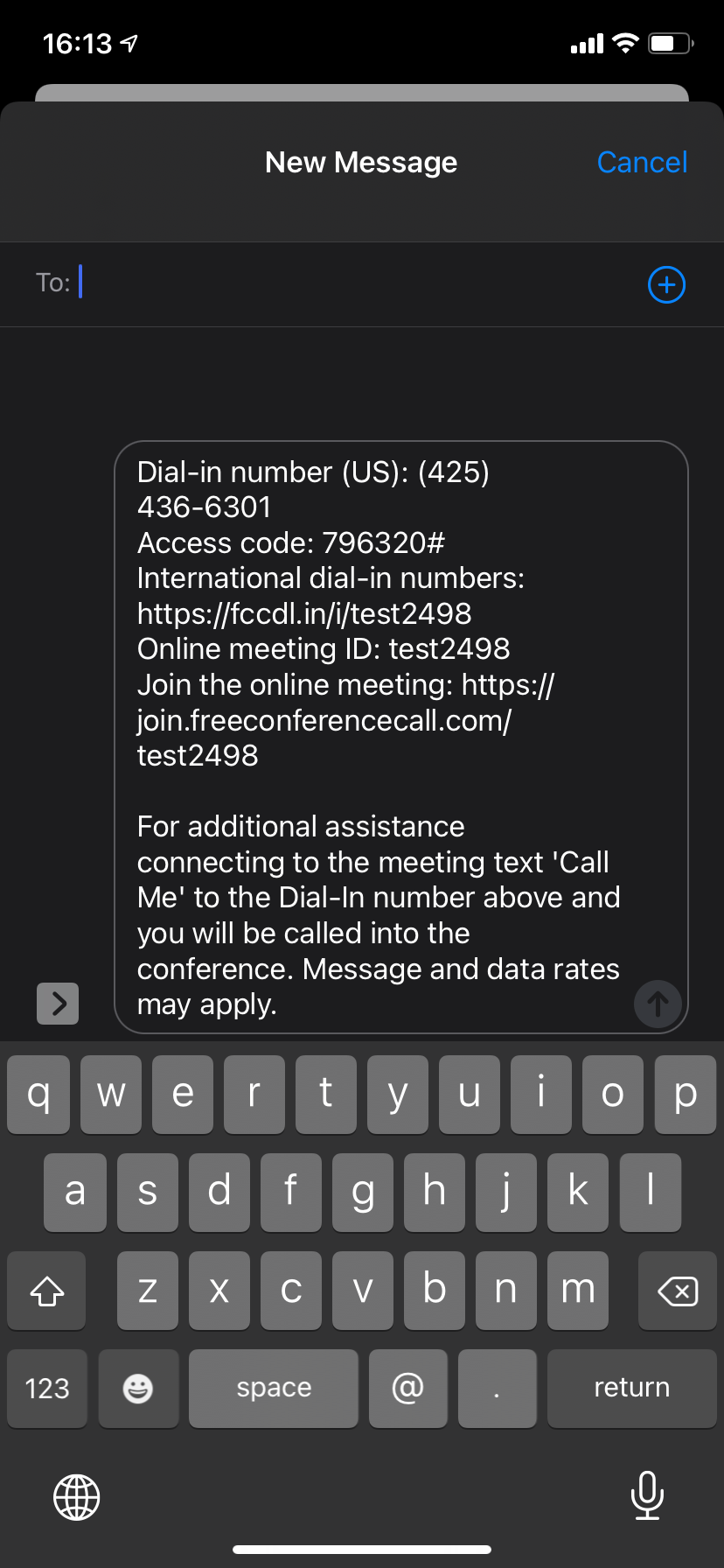 Click on the profile tab to see the blue “ Share invite ” link. Choose ...