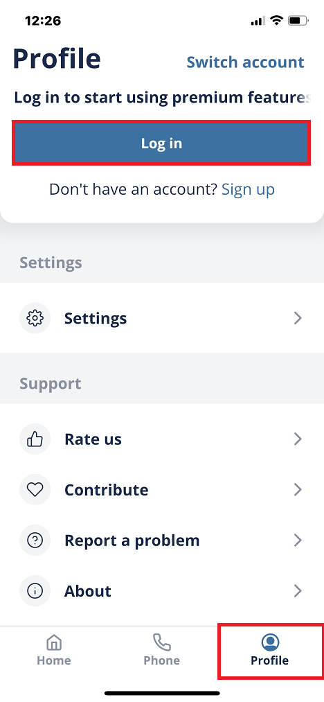 1. Click on "Get Started".