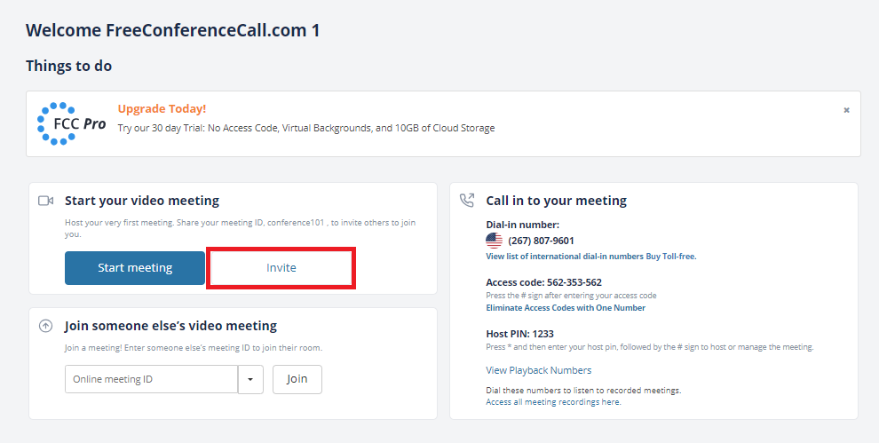 C lick the “Invite” option located at the account dashboard.