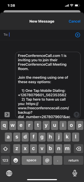 Click on the profile tab to see the blue “ Share invite ” link. Choose ...