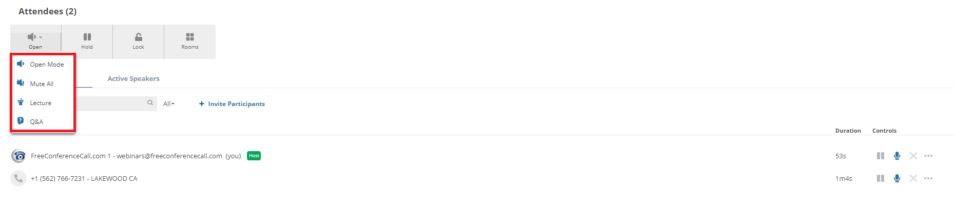 Desktop app view of the meeting modes during an active meeting. Must ...