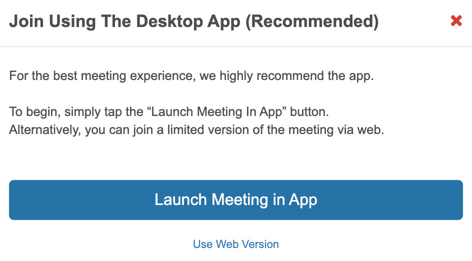 In the meeting lobby, select your audio preference to join the call.