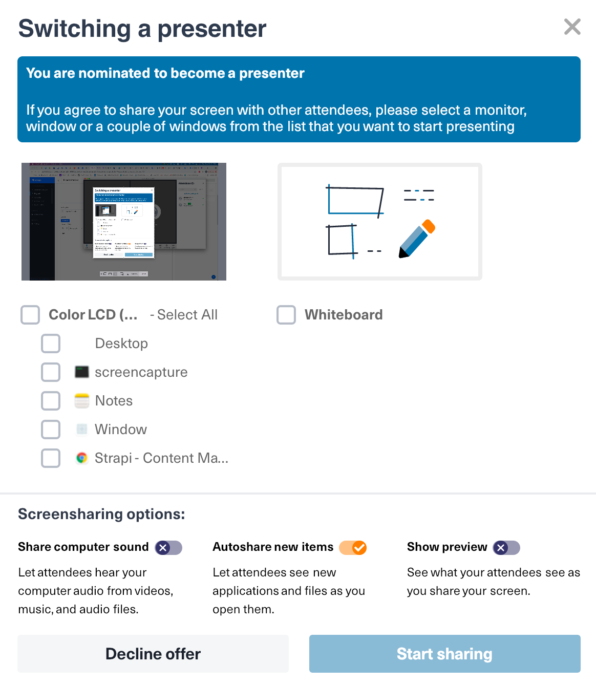 For a participant to share their screen, the host must do one of the ...