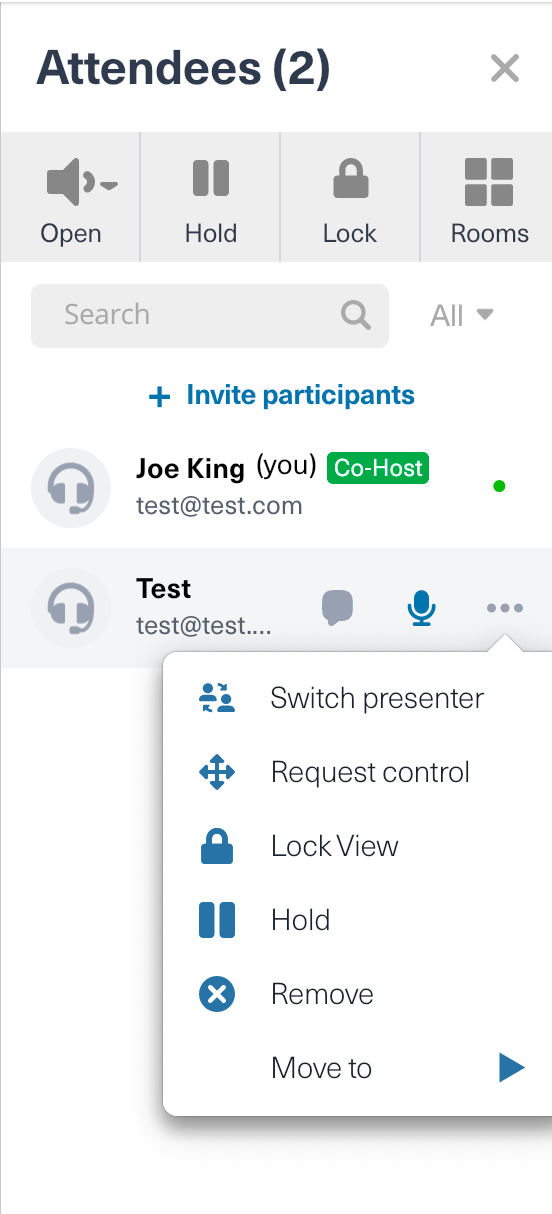 Note: The participant can take back control of their screen by simply ...