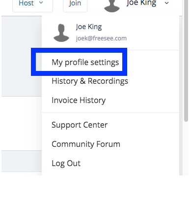 Click on the Avatar and select 'My Profile Settings.'